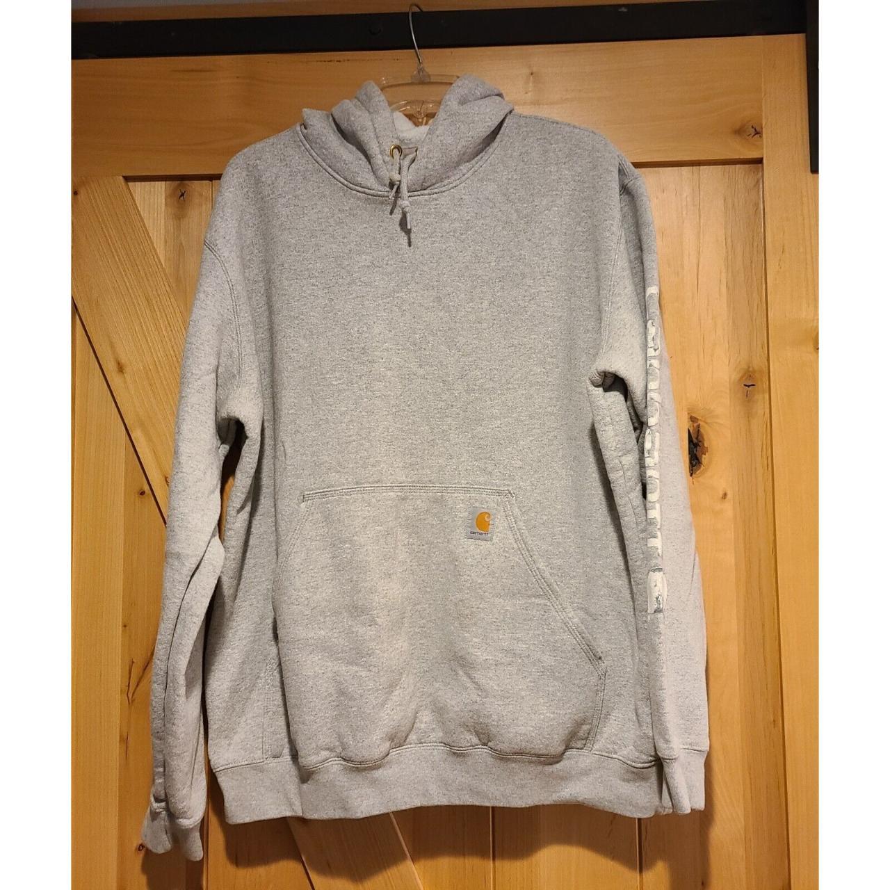 Carhartt Hoodie Mens Large Grey Pullover Jumper... - Depop