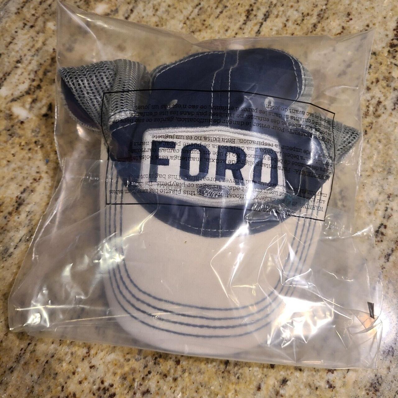 Ford Logo Baseball Hat Cap Blue Gray Mesh Trucker H3... - Depop