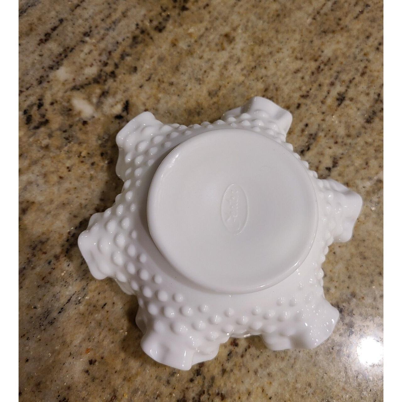 2 Vintage FENTON White Ruffle Edge Candy Dishes 5... - Depop