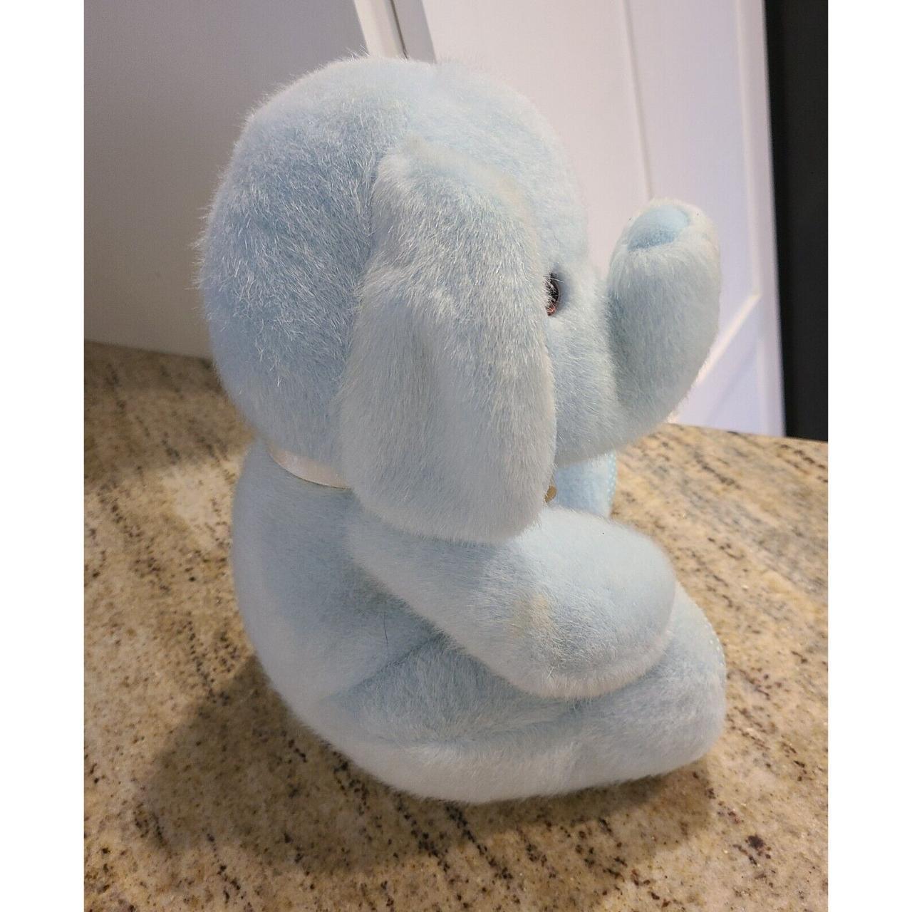 Vintage 90s Dakin Light Blue Elephant Plush Zoo... - Depop