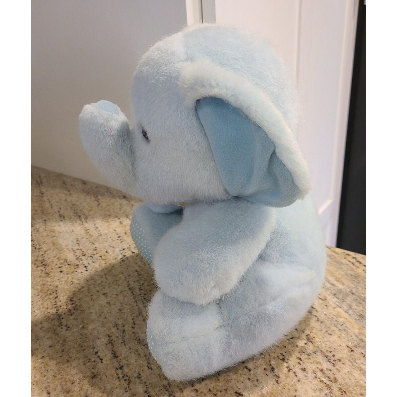 Vintage 90s Dakin Light Blue Elephant Plush Zoo... - Depop