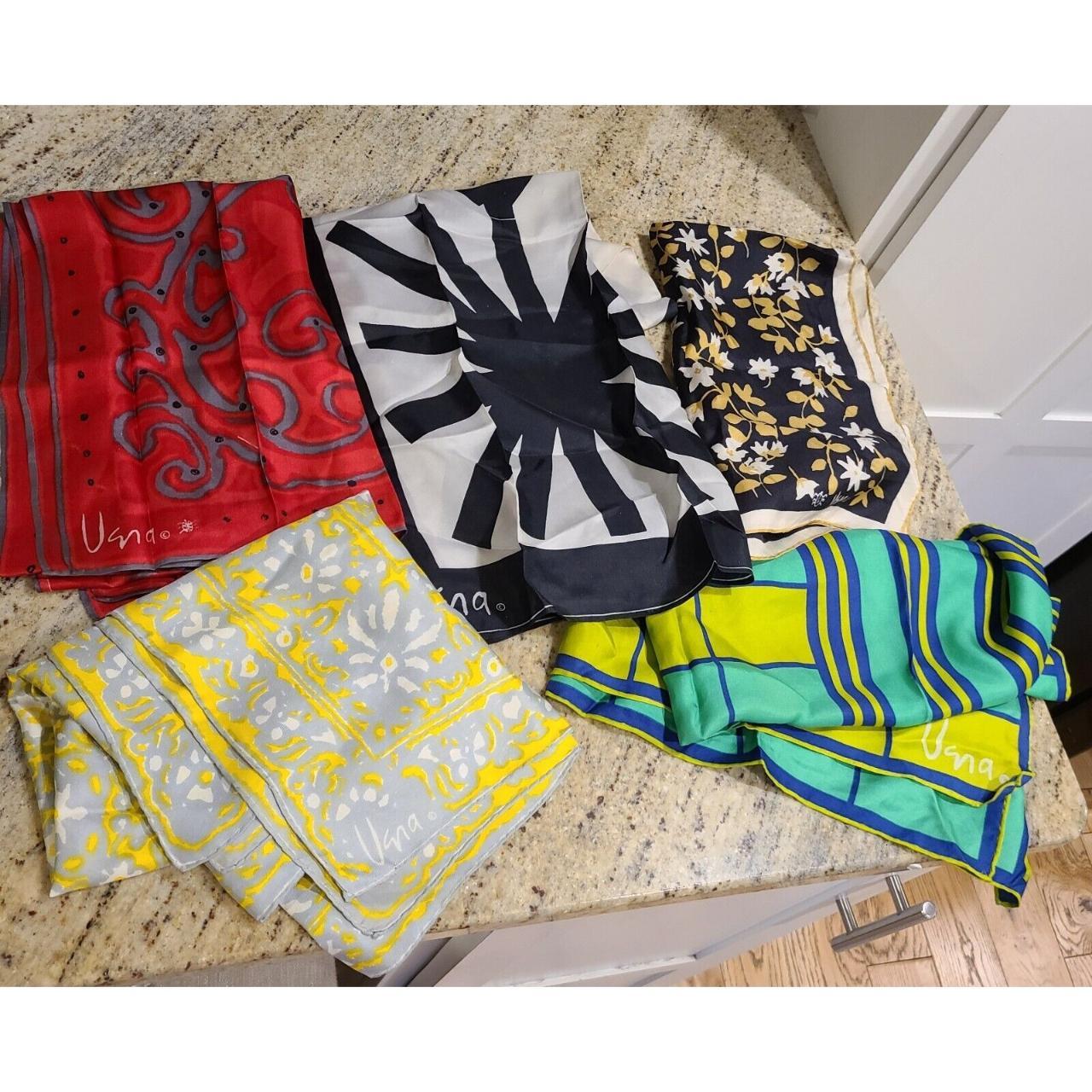 Vera Neumann Scarf Lot Of 5 Vtg Scarves Silky Floral... - Depop