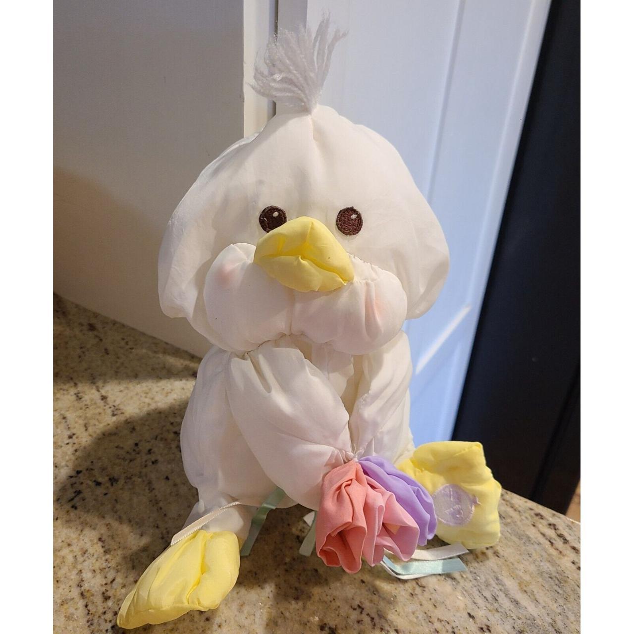 Vintage PUFFALUMP 1988 DUCK w/Flowers Plush 9"... - Depop
