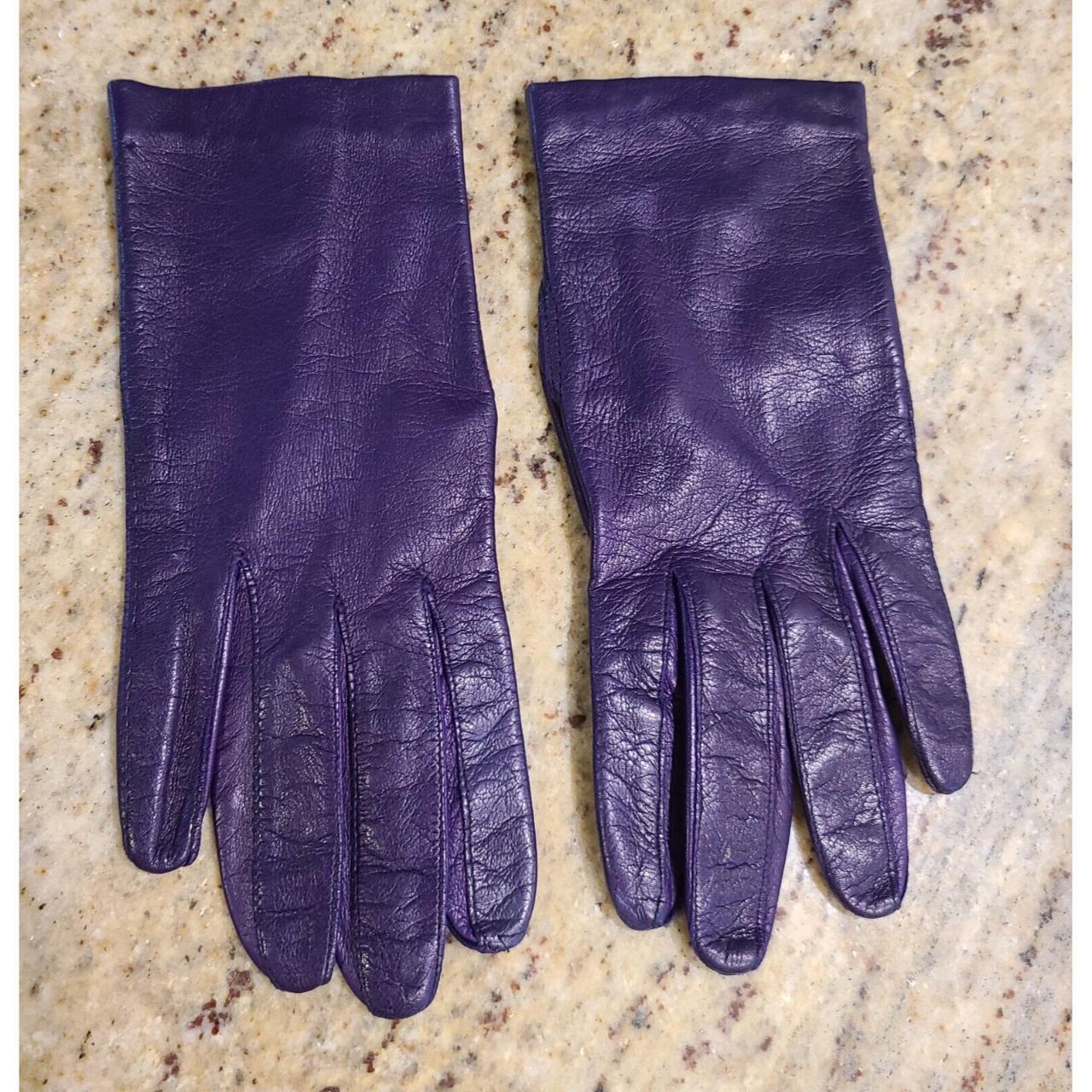 Vintage Size S/M Purple Leather Lined 8"... - Depop