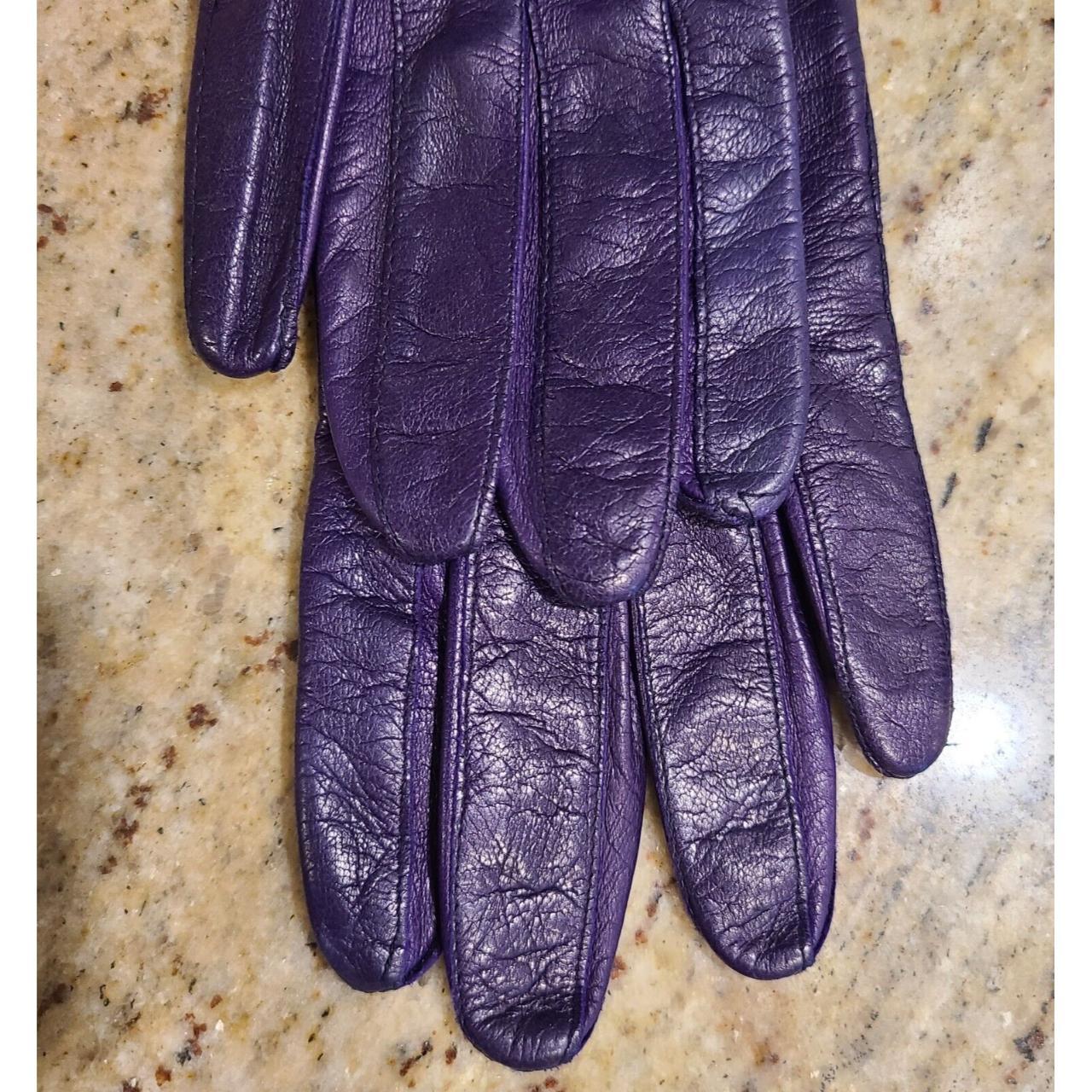 Vintage Size S/M Purple Leather Lined 8"... - Depop