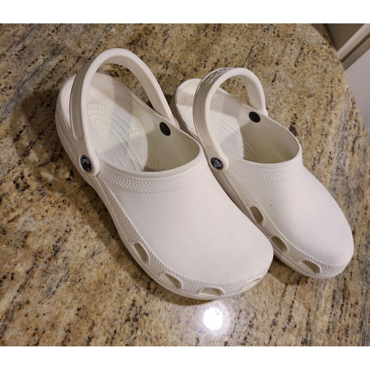Crocs Classic White Clogs - Men's Size 8 / Women's... | Depop