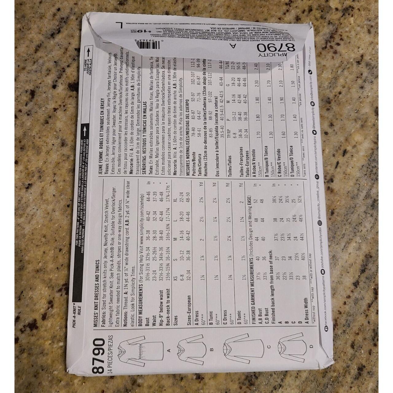 New! SIMPLICITY PATTERN 8790 Mini Dress Hooded Tunic... | Depop