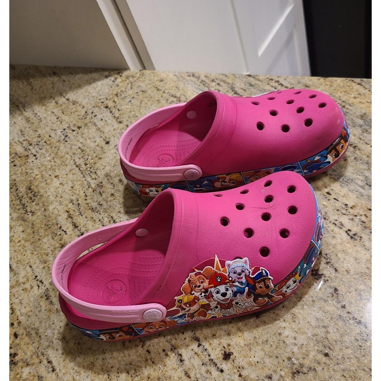 Crocs Size J3 Paw Patrol Clogs Kids Pink Puppies... - Depop