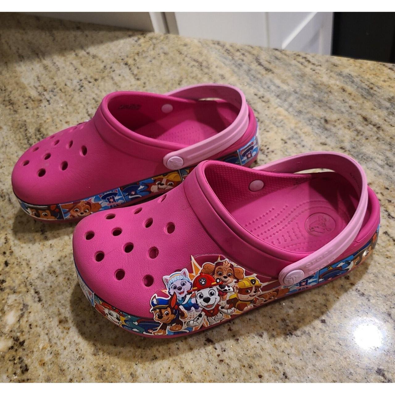 Crocs Size J3 Paw Patrol Clogs Kids Pink Puppies... - Depop