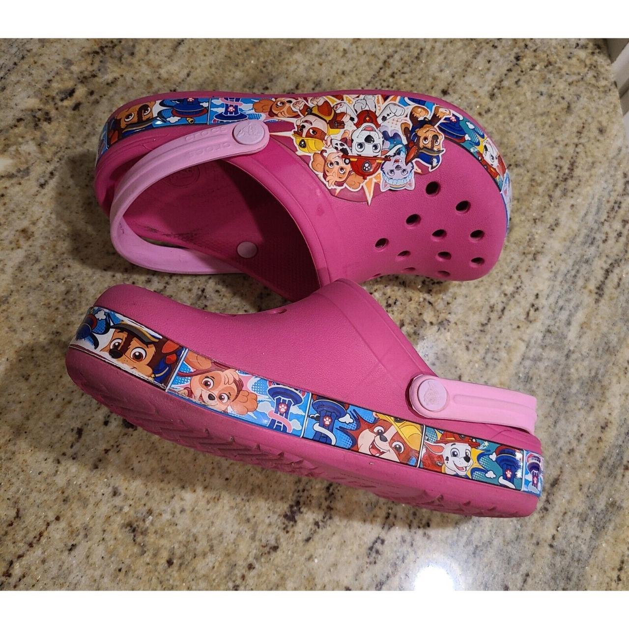 Crocs Size J3 Paw Patrol Clogs Kids Pink Puppies... - Depop