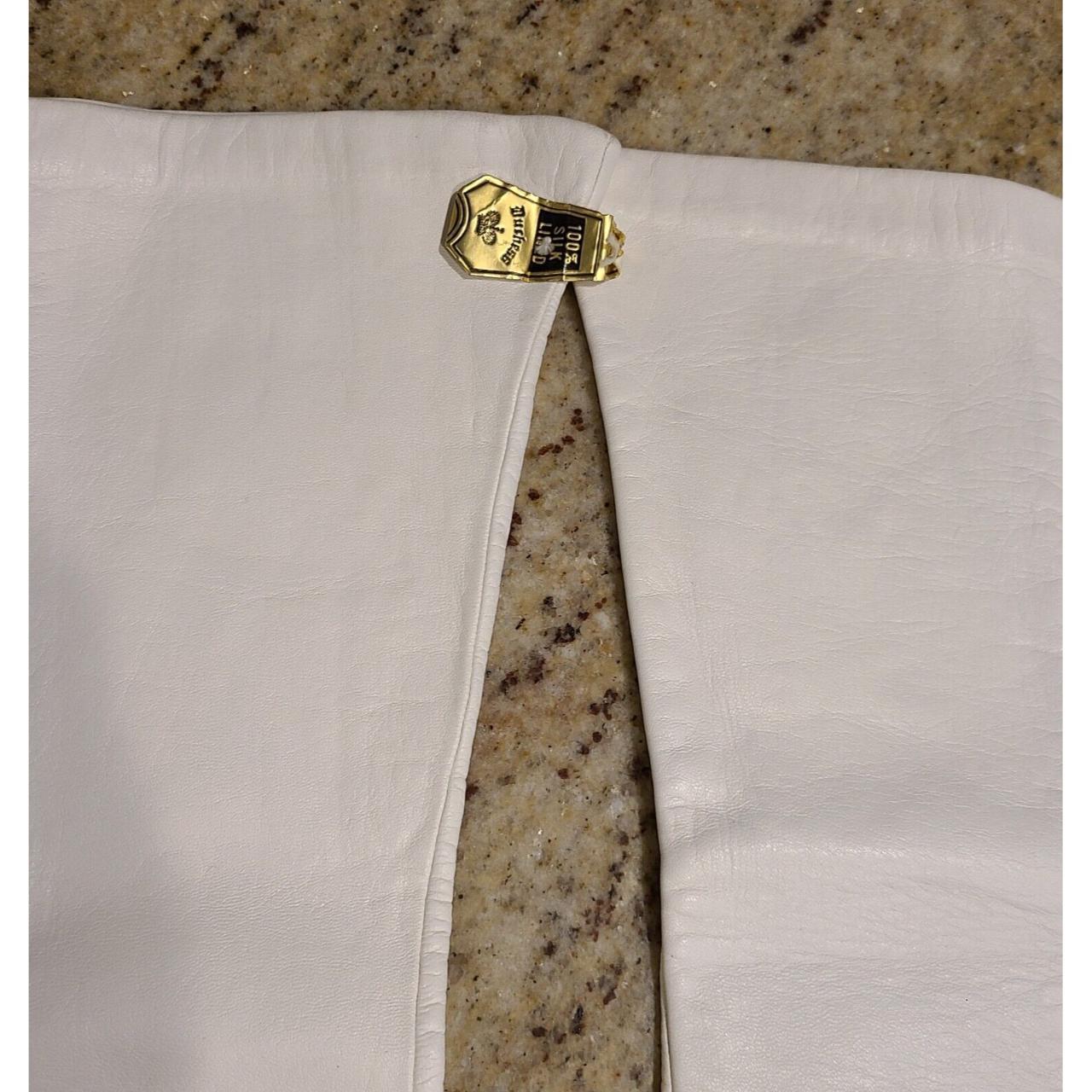 New! Vintage Size XS S 6 White Soft Leather Silk... - Depop