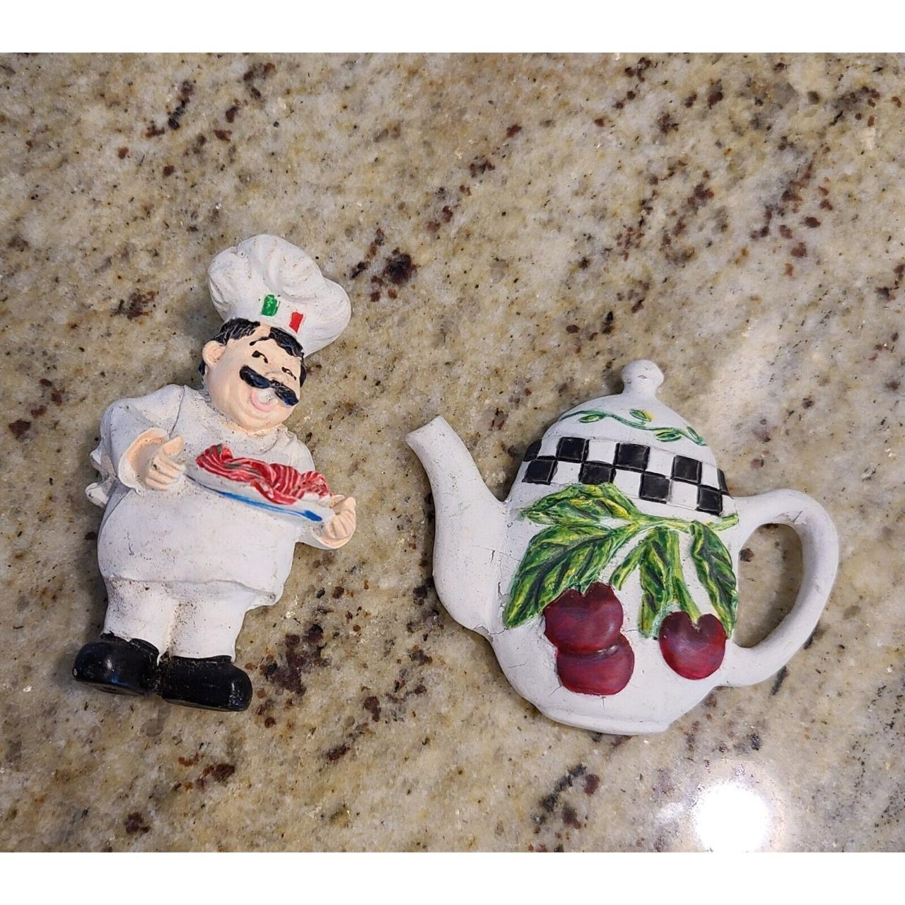 Vintage Fridge Magnets Italian Chef Spaghetti Hat &... - Depop