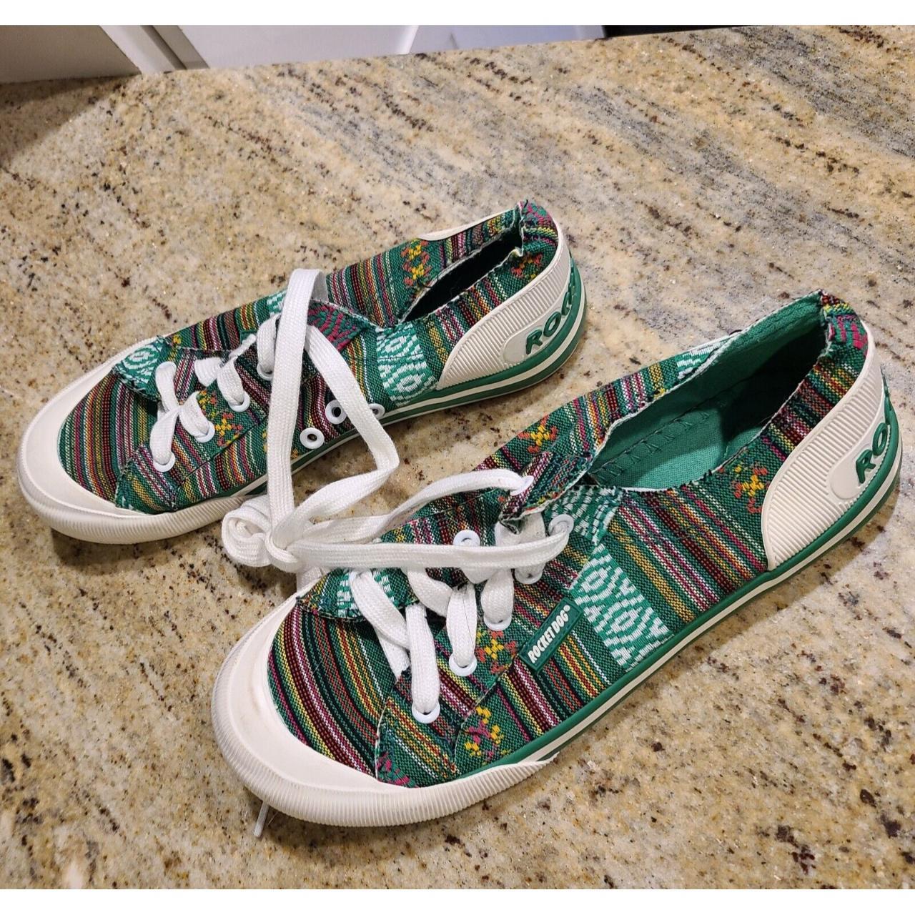 Rocket Dog Womens Size 8 Jazzin Green Multi Aztec... - Depop