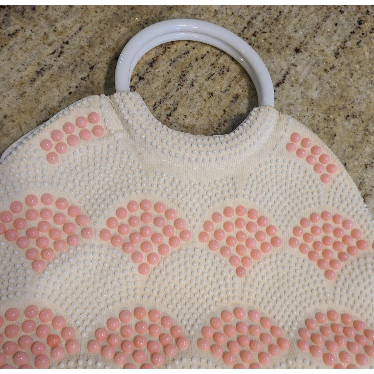 Vintage Dweck Purse Scallop Retro Beaded Pink Round... - Depop