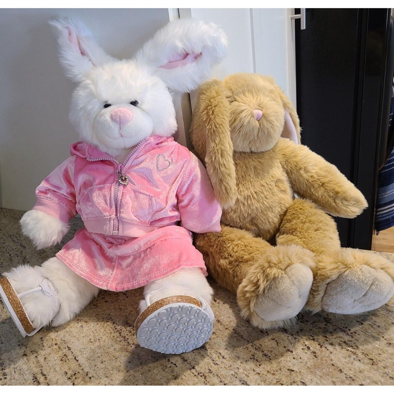 Lot of 2 Build A Bear Bunny Rabbit Plush 19" Pink... - Depop