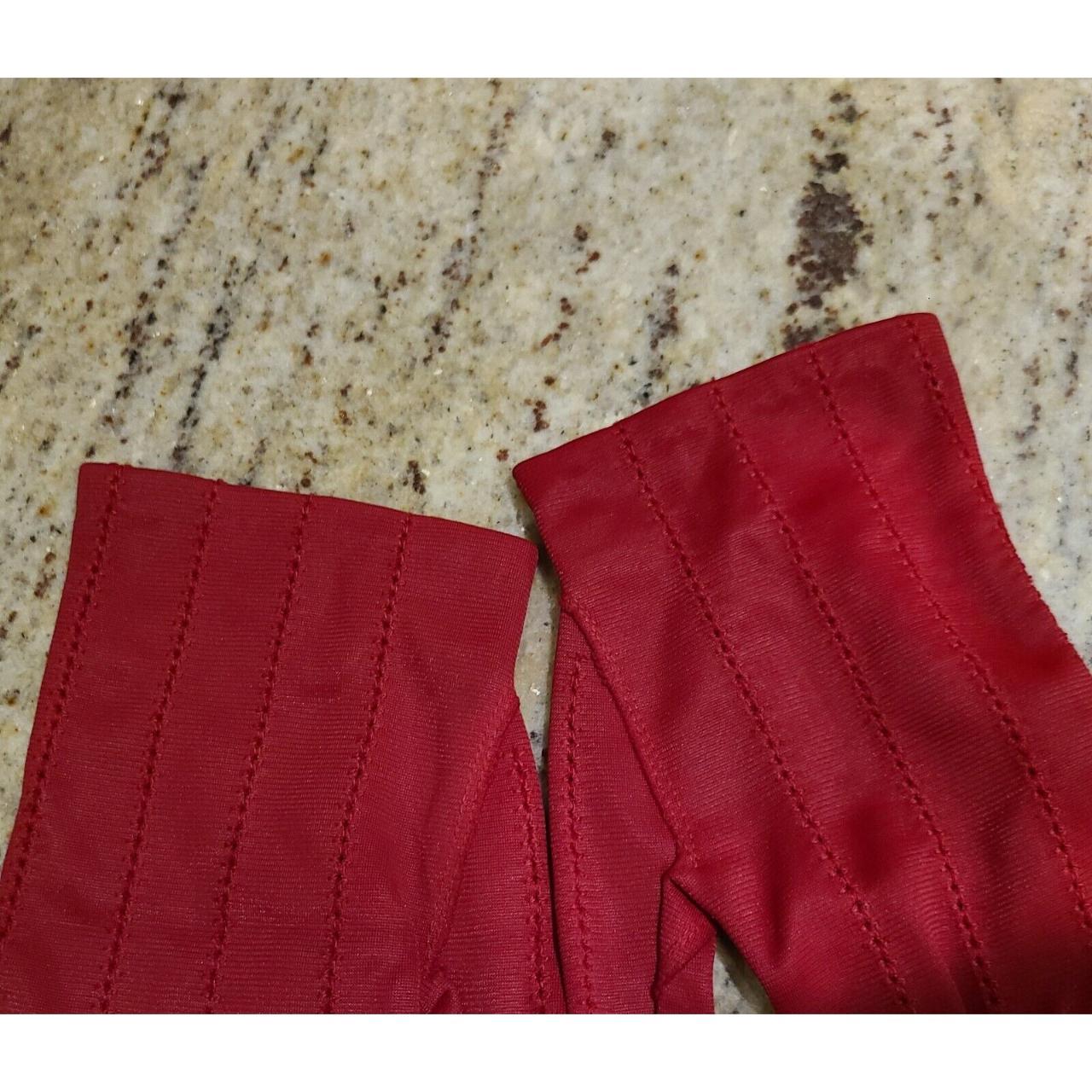 Vintage Size M Red Stretch Nylon Formal 8.5" Gloves... - Depop