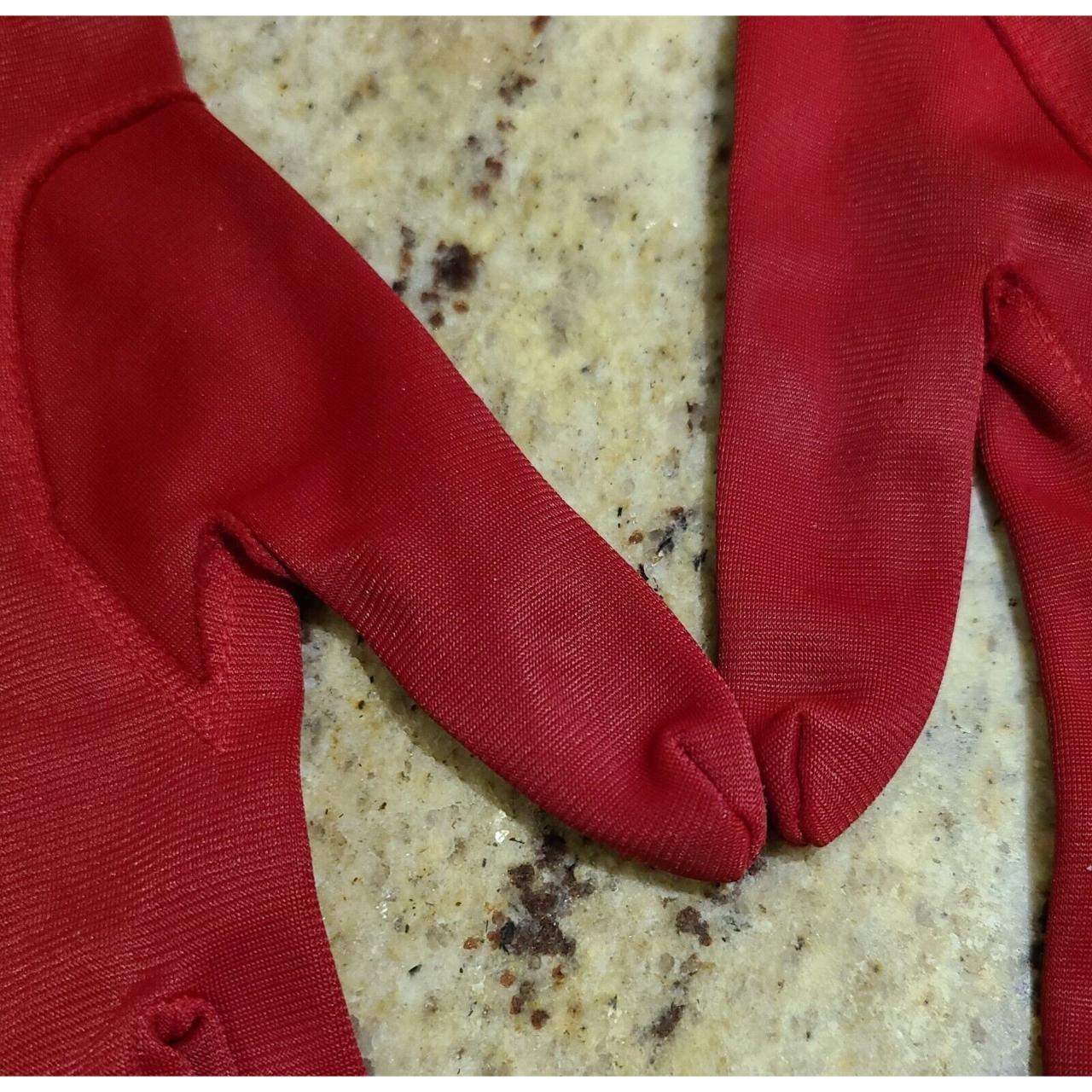 Vintage Size M Red Stretch Nylon Formal 8.5" Gloves... - Depop