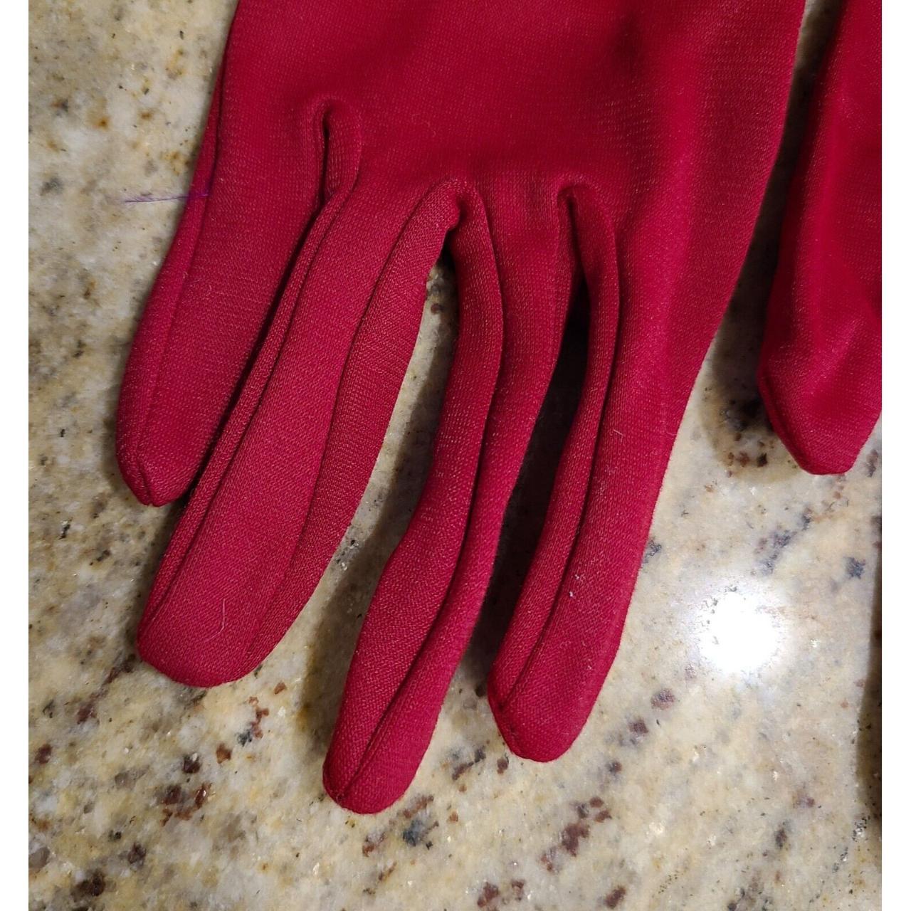 Vintage Size L Deep Red Stretch Nylon Formal 14"... - Depop