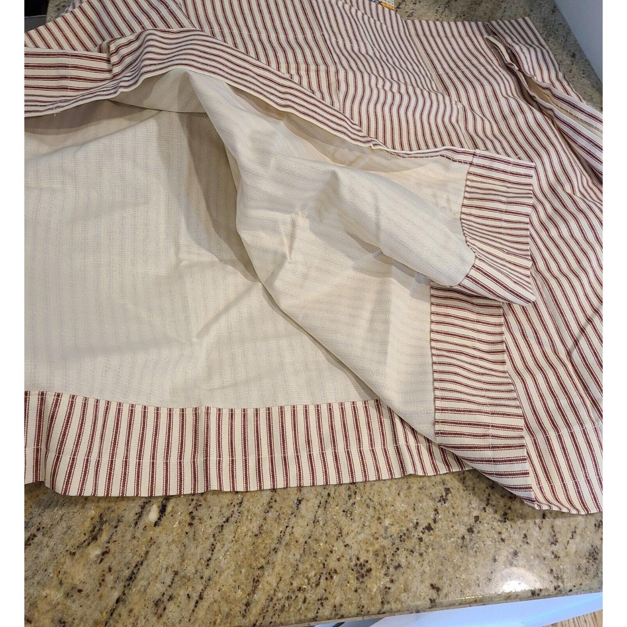 New! AL Ellis Ticking Stripe Red Curtain Rod Pocket... - Depop