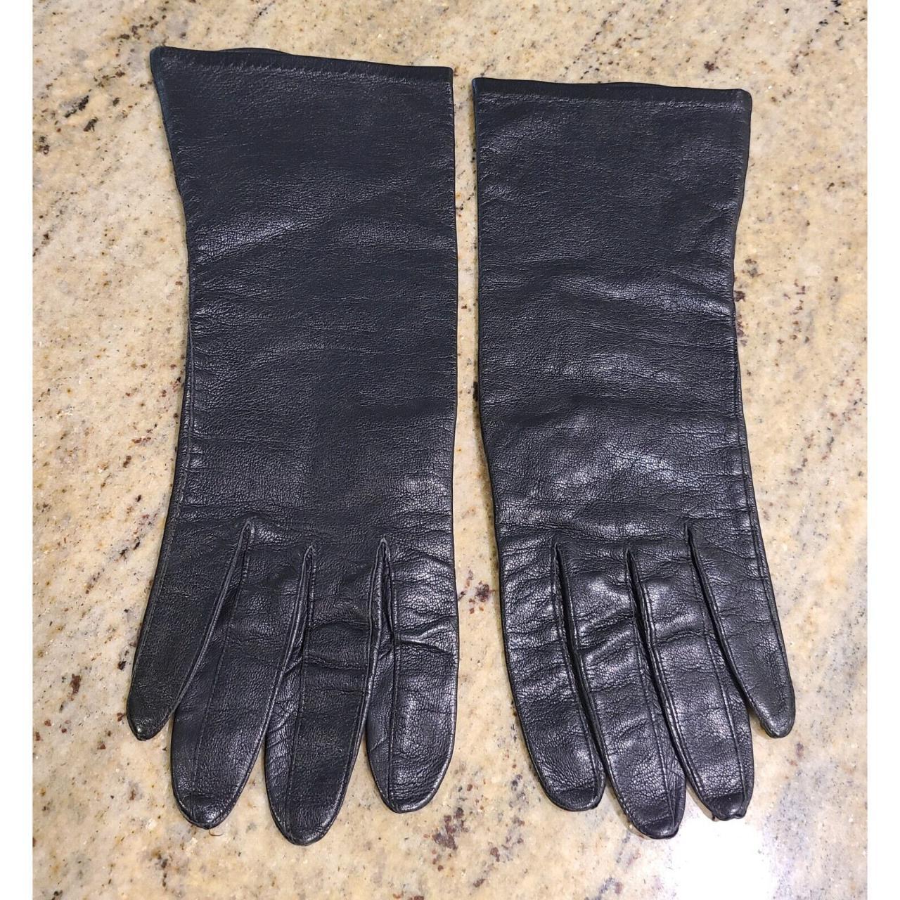 Vintage Size L XL Black Leather Lined 11.5" Long... - Depop