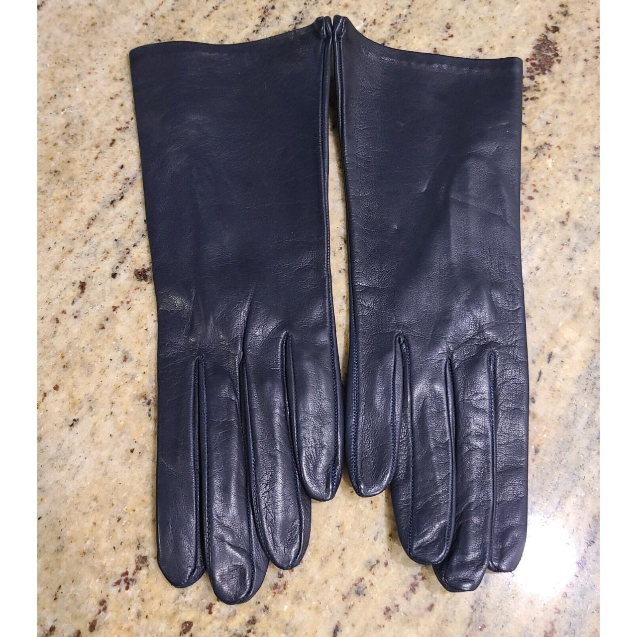 New! Vintage Size S 7 Blue Soft Leather Lined Formal... - Depop