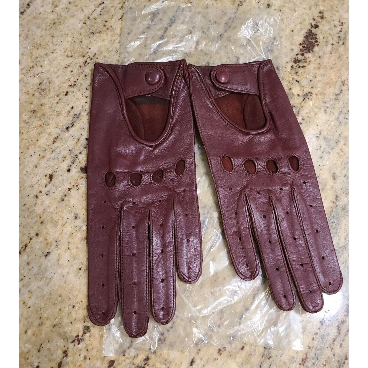 New! Vintage Size S/M Red Leather Driving Gloves... - Depop
