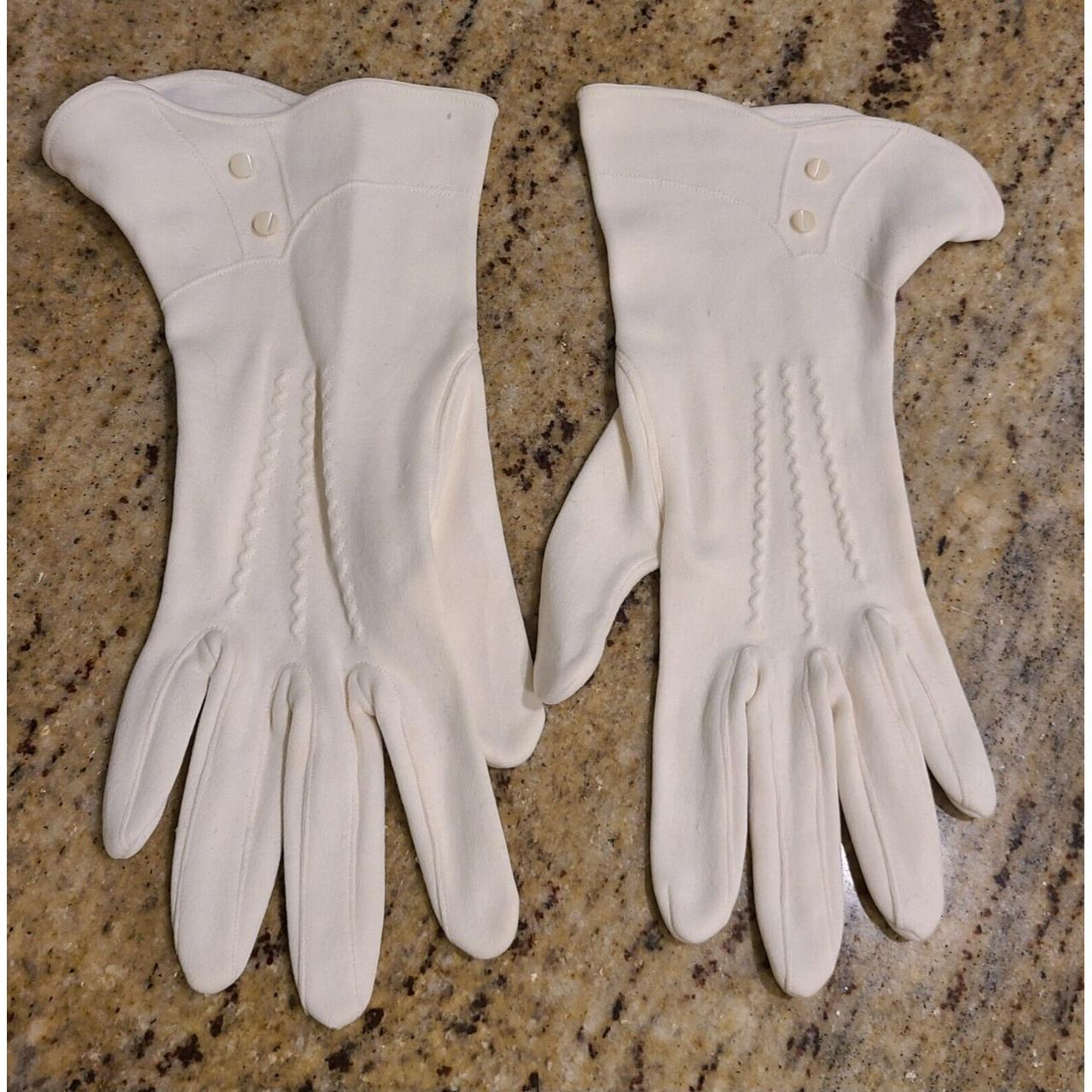 Vintage Size M 7.5 Stretch Cotton White Formal 9"... - Depop