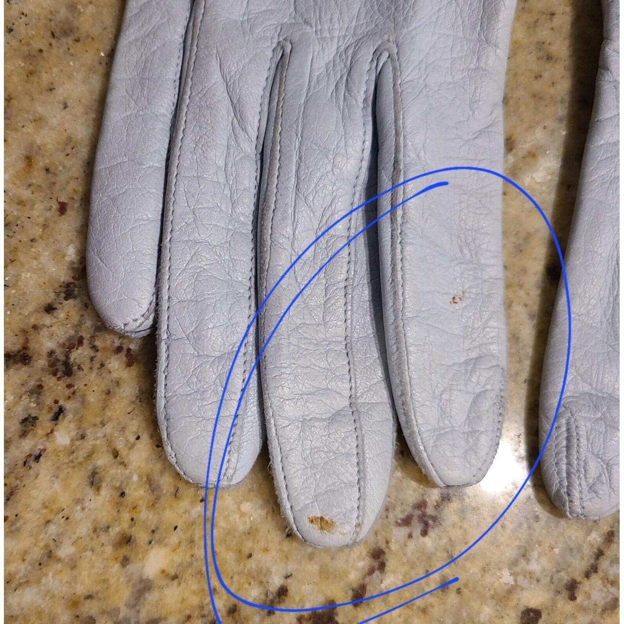 Vintage Size S 7 Powder Blue Soft Leather Silk Lined... - Depop