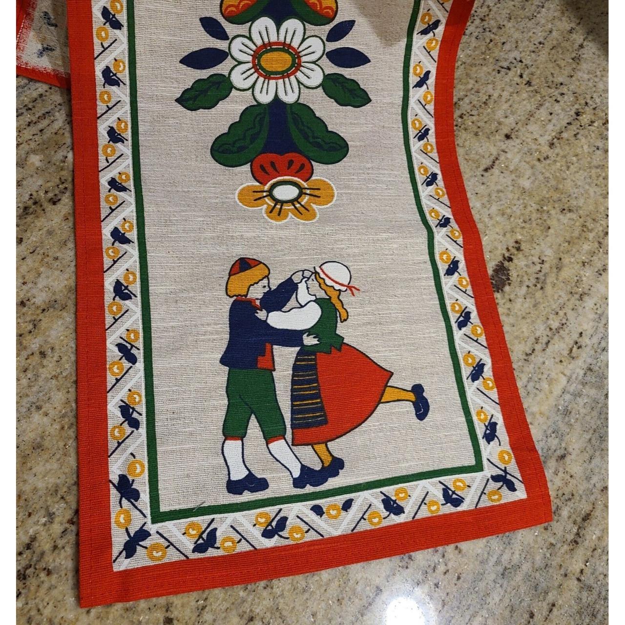 New? Vtg Linen Dutch Table Runner Dresser Scarf... - Depop