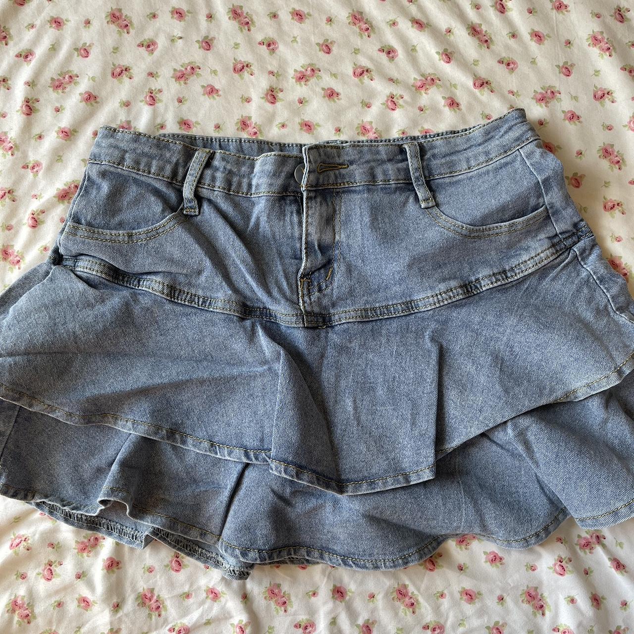 Ruffle Jean Skirt 🎀 NWT From YesStyle 🏹 Comes with... - Depop