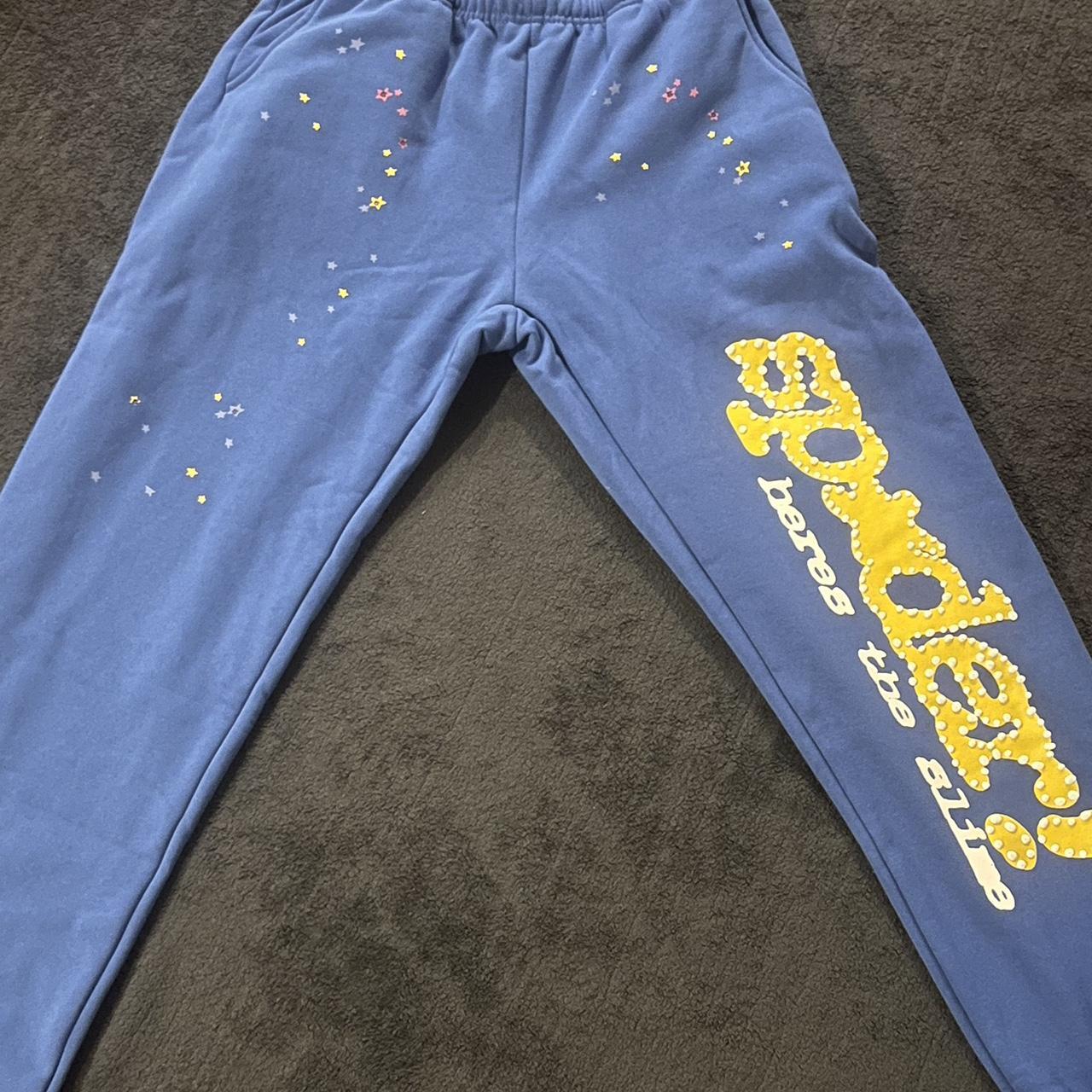 Sp5der TC Sweatpants Blue Brand new Never worn... - Depop