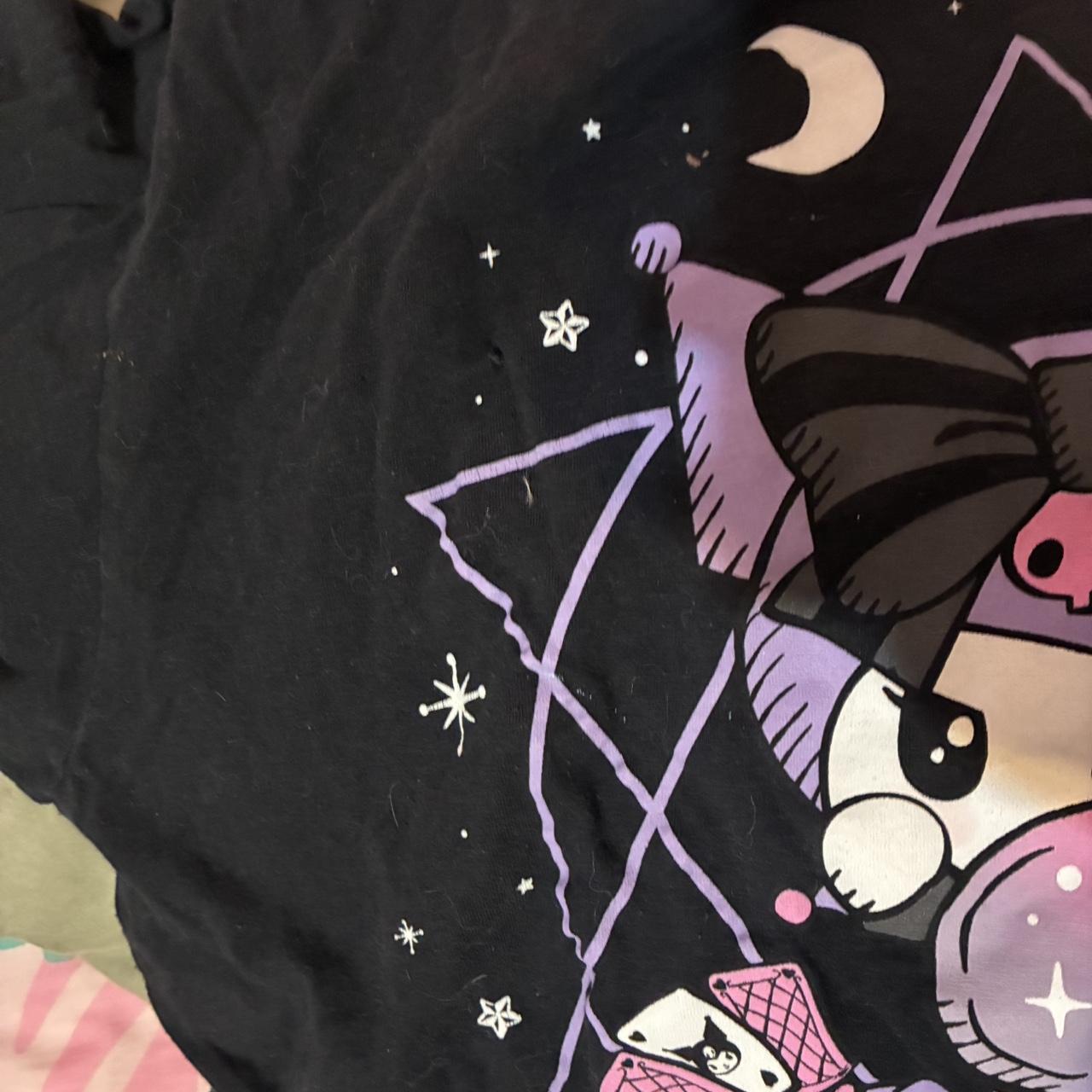 Sanrio Kuromi black and purple t-shirt worn a fair... | Depop