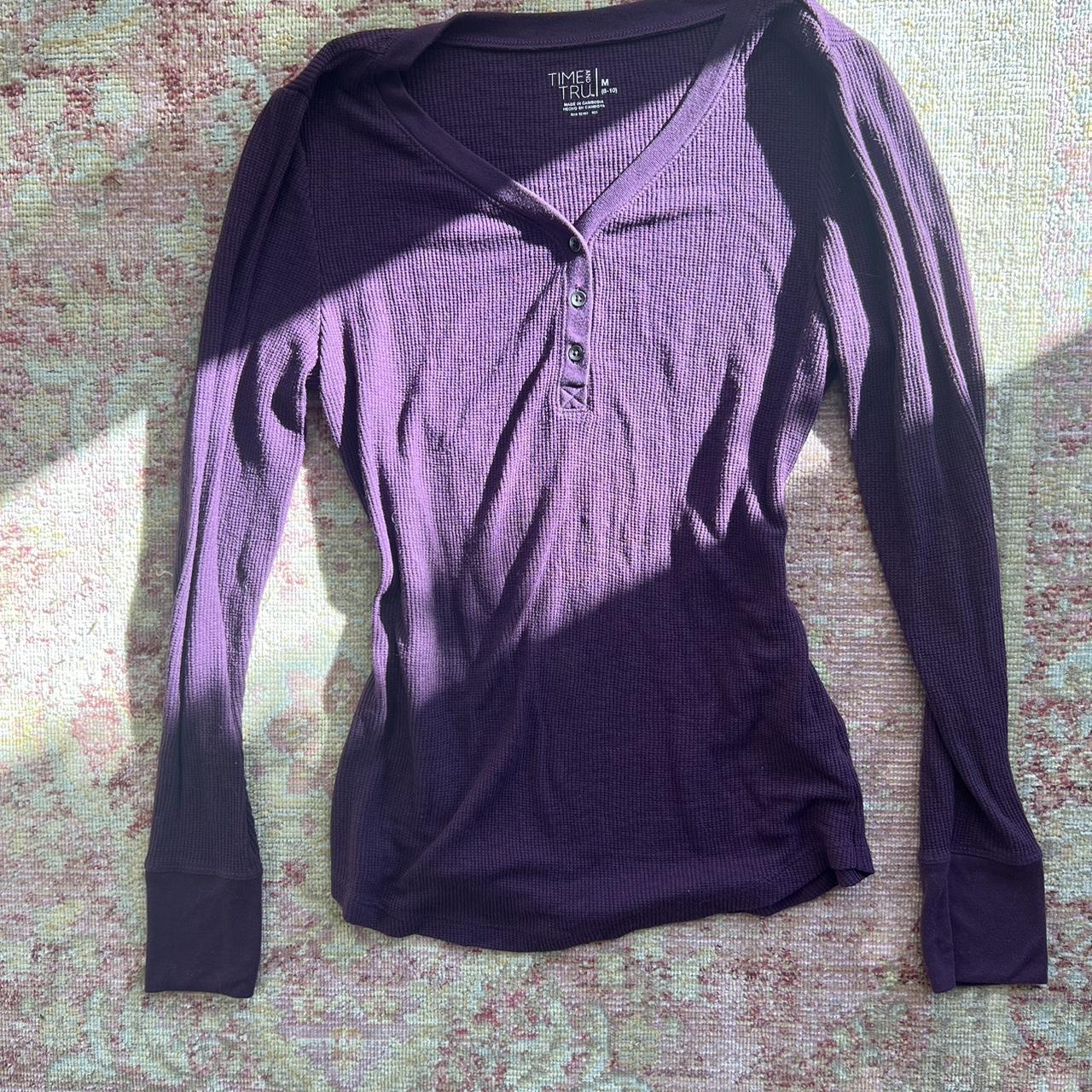 purple long sleeve top this top is perfect for fall... - Depop