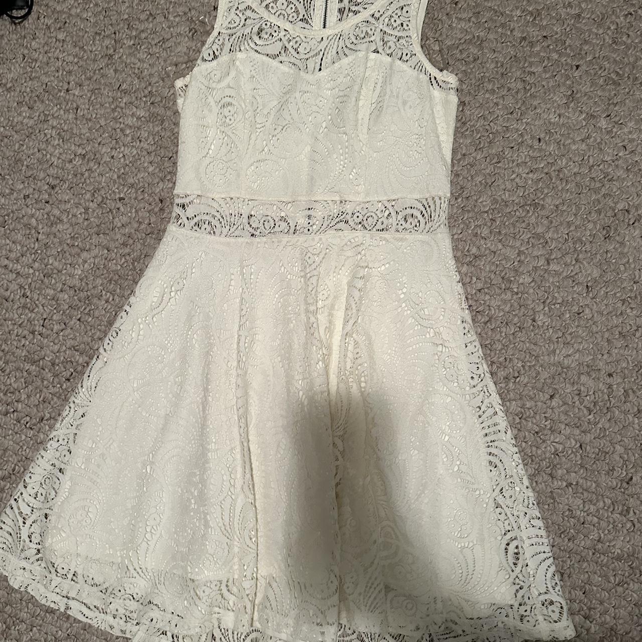American Rag Cie Ivory Lace Dress Sleeve Less Ivory... - Depop