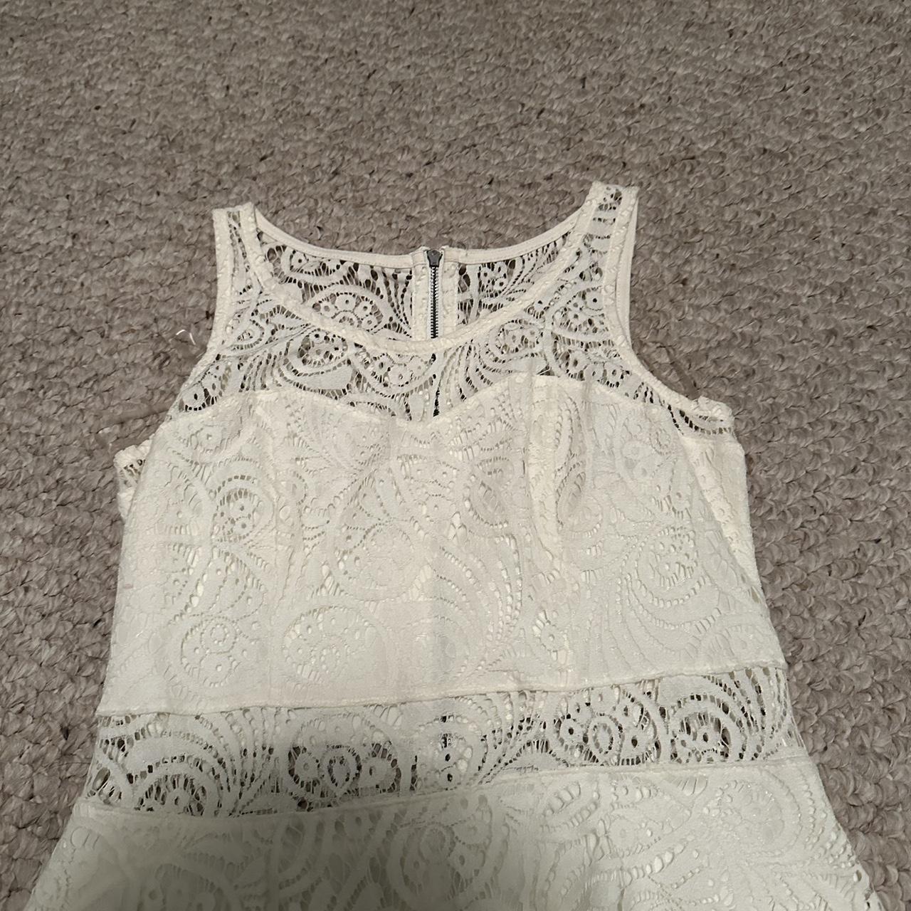 American Rag Cie Ivory Lace Dress Sleeve Less Ivory... - Depop