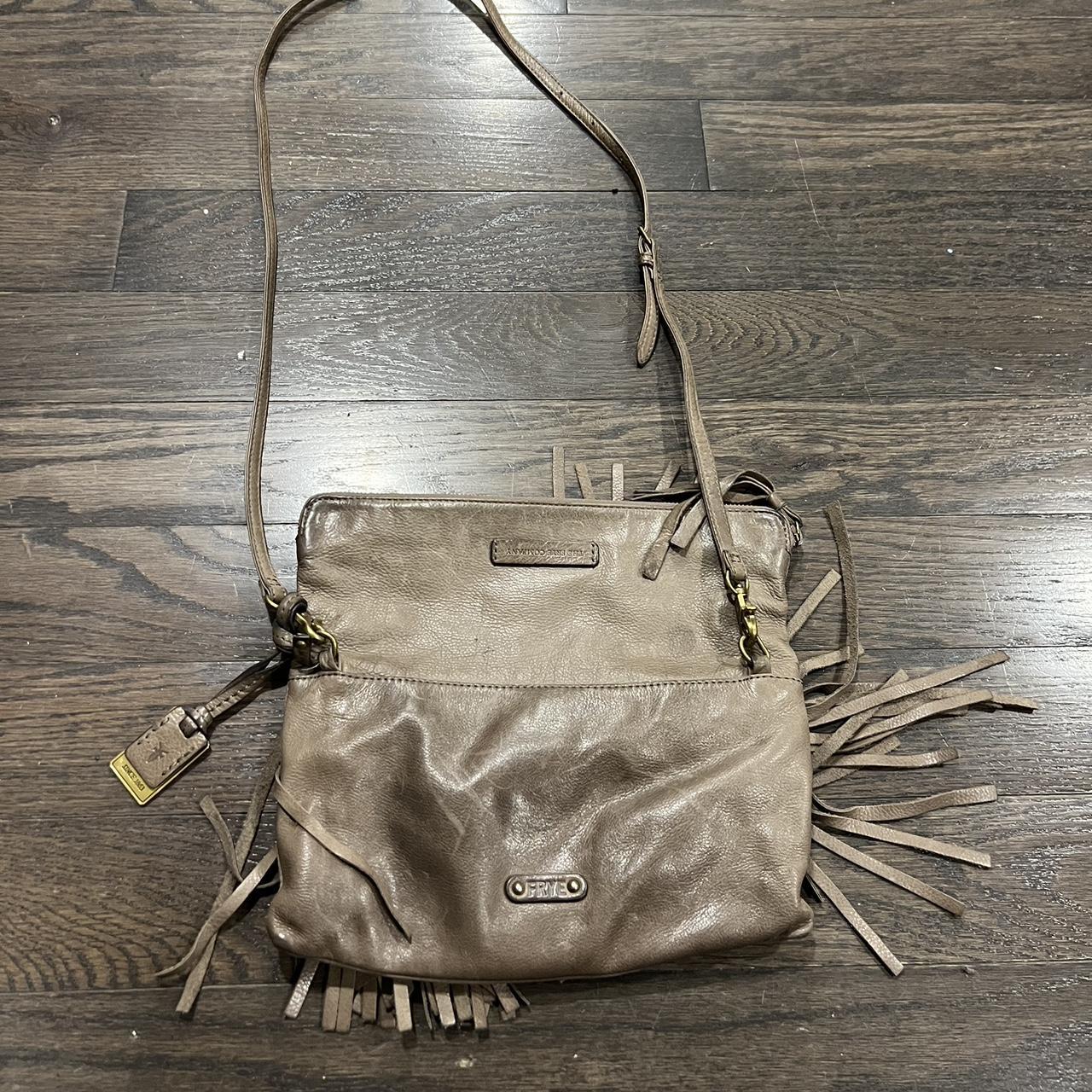 FRYE FRINGE CROSSBODY BAG -very boho chic -minimal... - Depop
