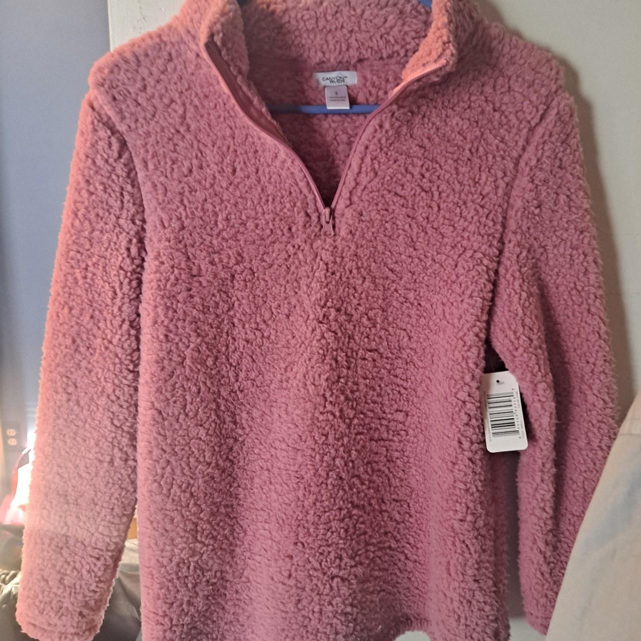 Pink fuzzy jacket with tags - Depop