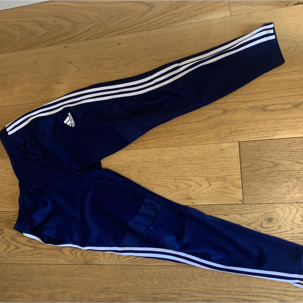 Adidas blue trackies Worn but no... - Depop