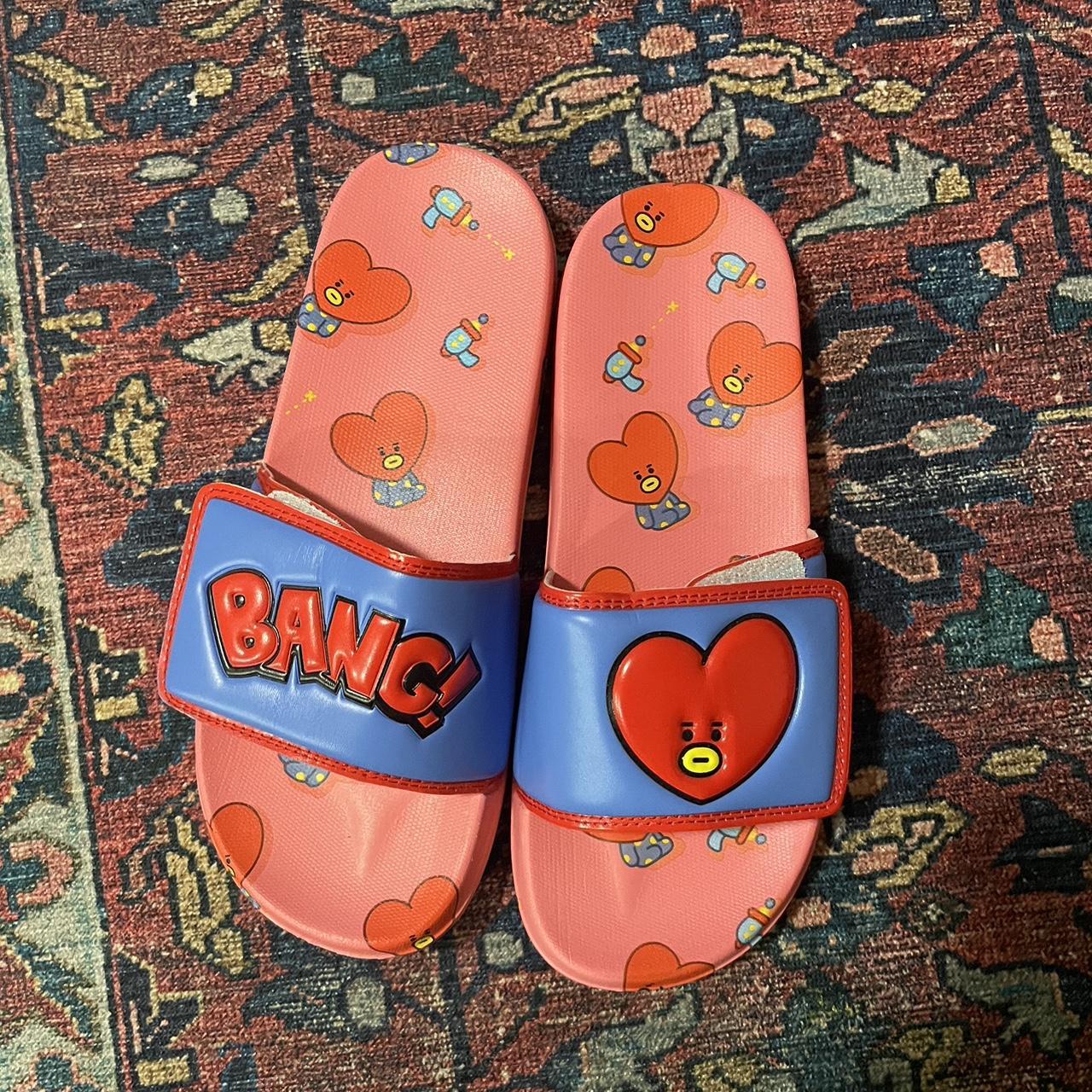 BTS V Tata Slides line friends Kim Tae-hyung BT21... - Depop
