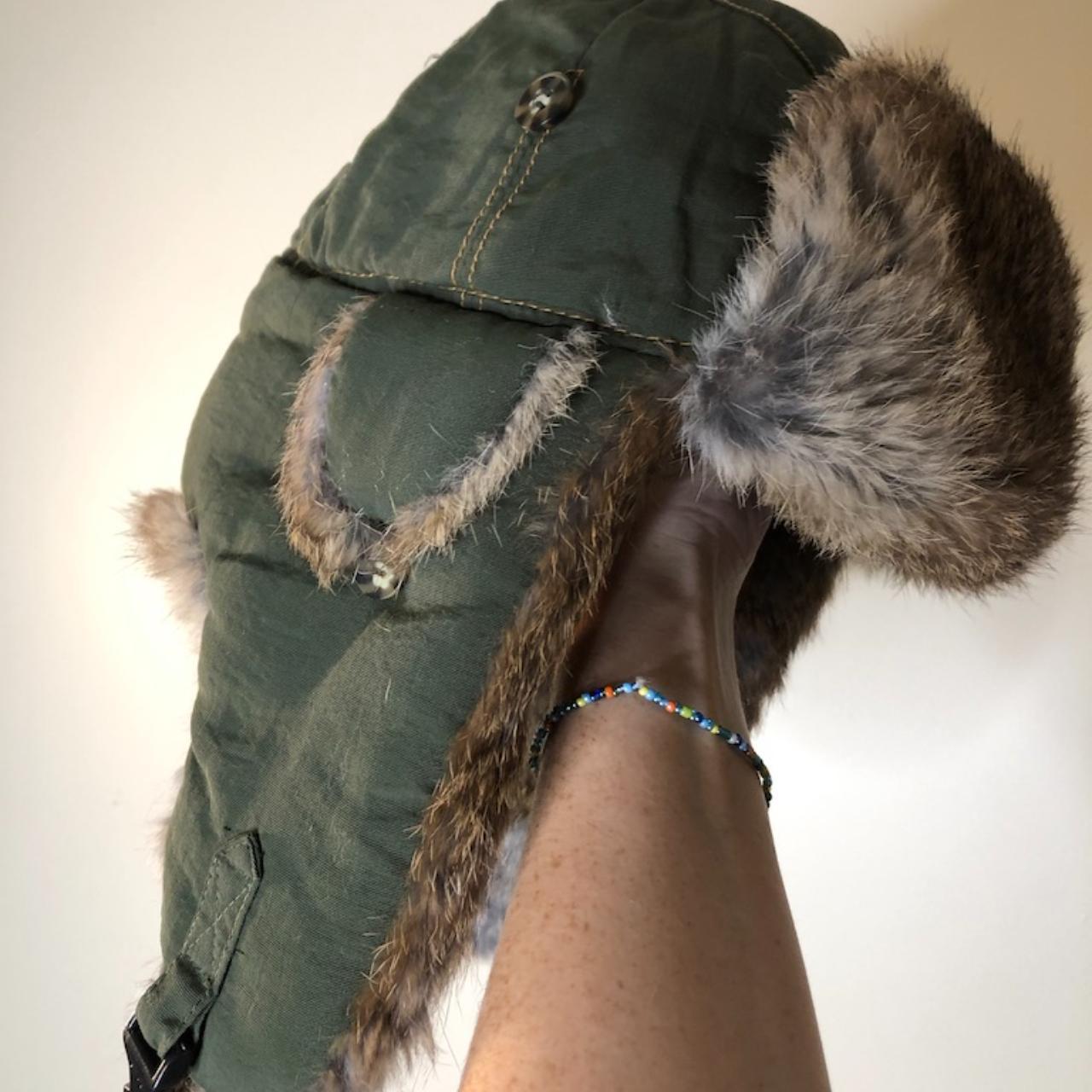 Mad Bomber Rabbit fur hat, Trapper style, barely worn - Depop