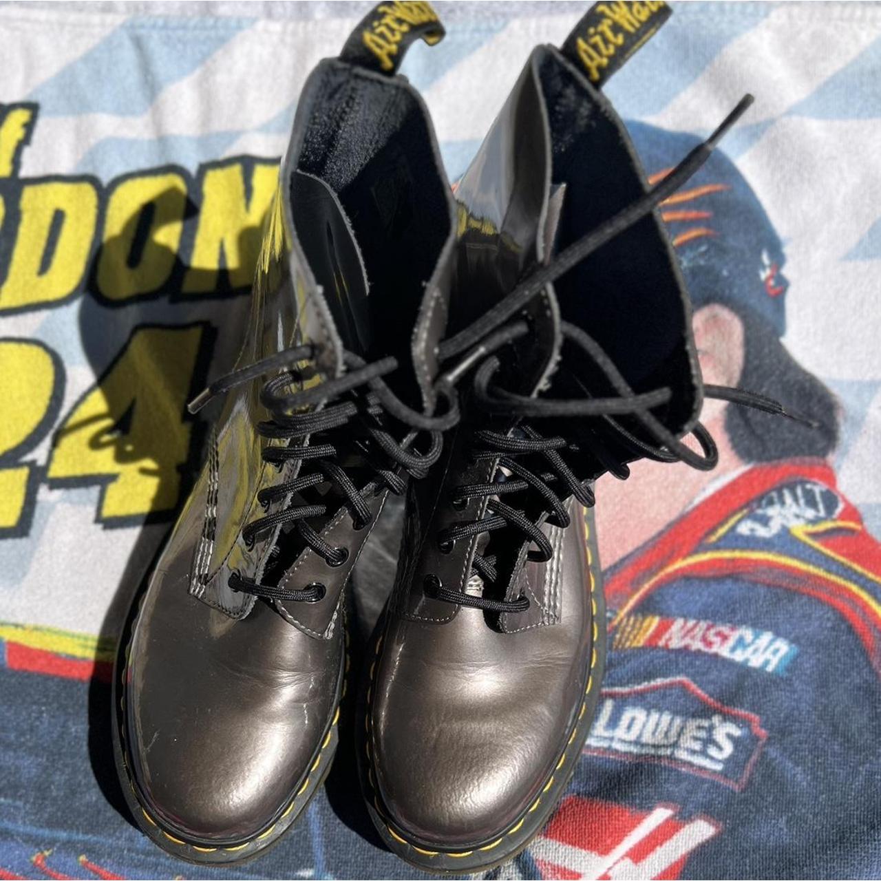 Doc Marten grey metallic pascal size 10 does not... - Depop