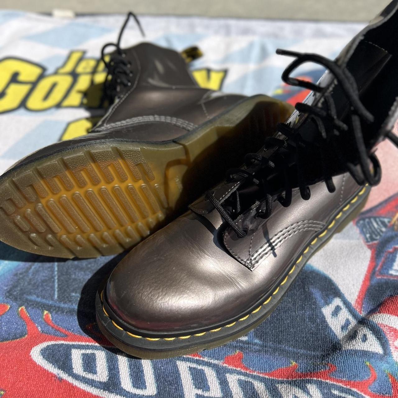 Doc Marten grey metallic pascal size 10 does not... - Depop