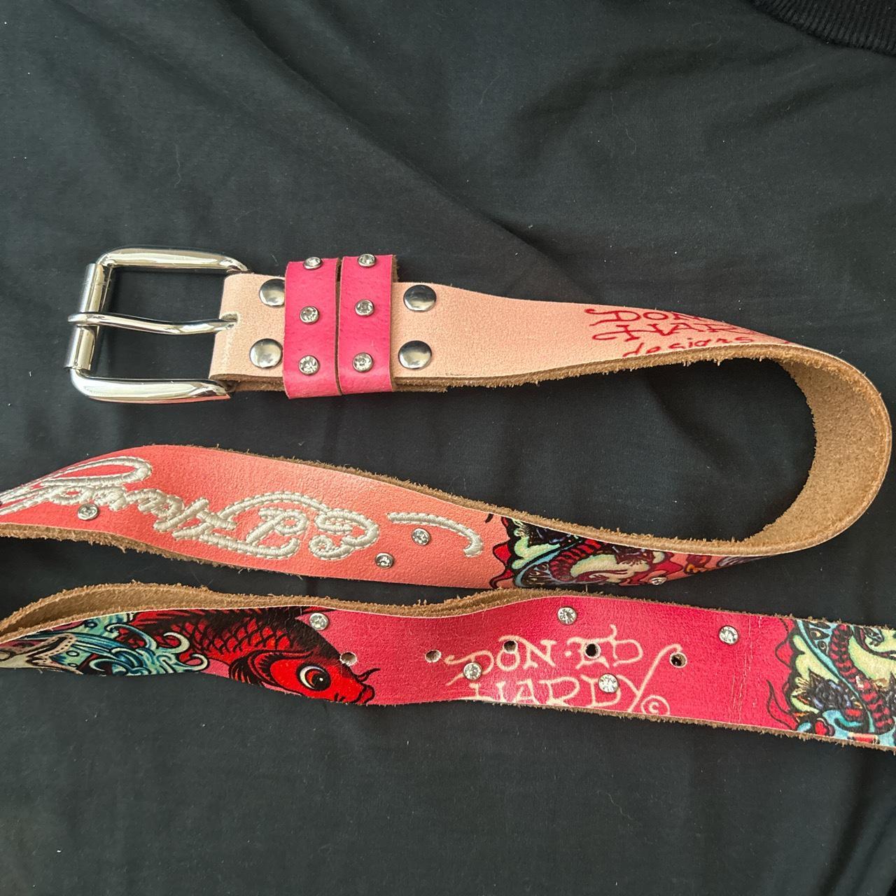 THE CUTEST ED HARDY BRIGHT PINK BELT😻 it’s pretty... - Depop