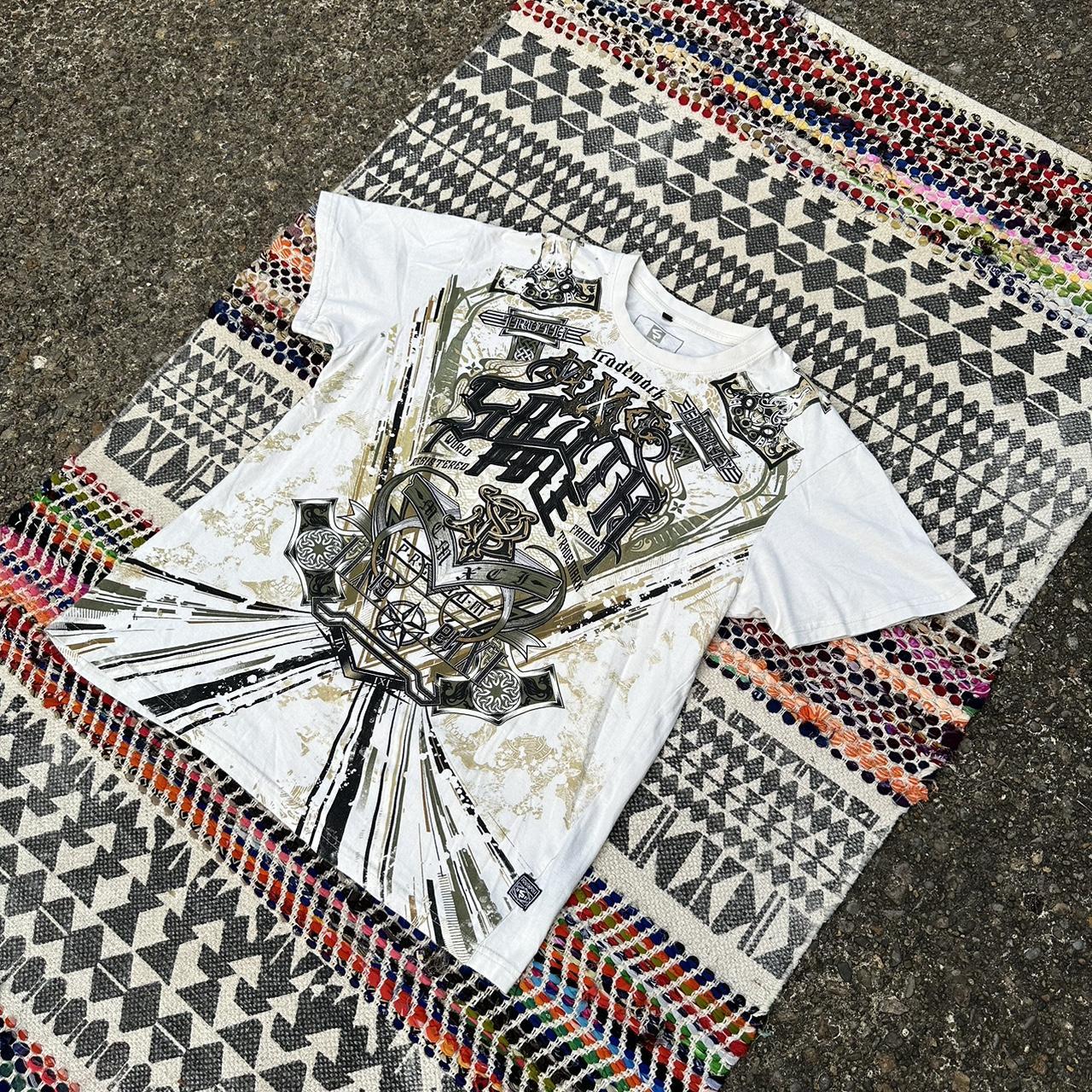 Y2K South Pole grunge aop shirt size large... - Depop