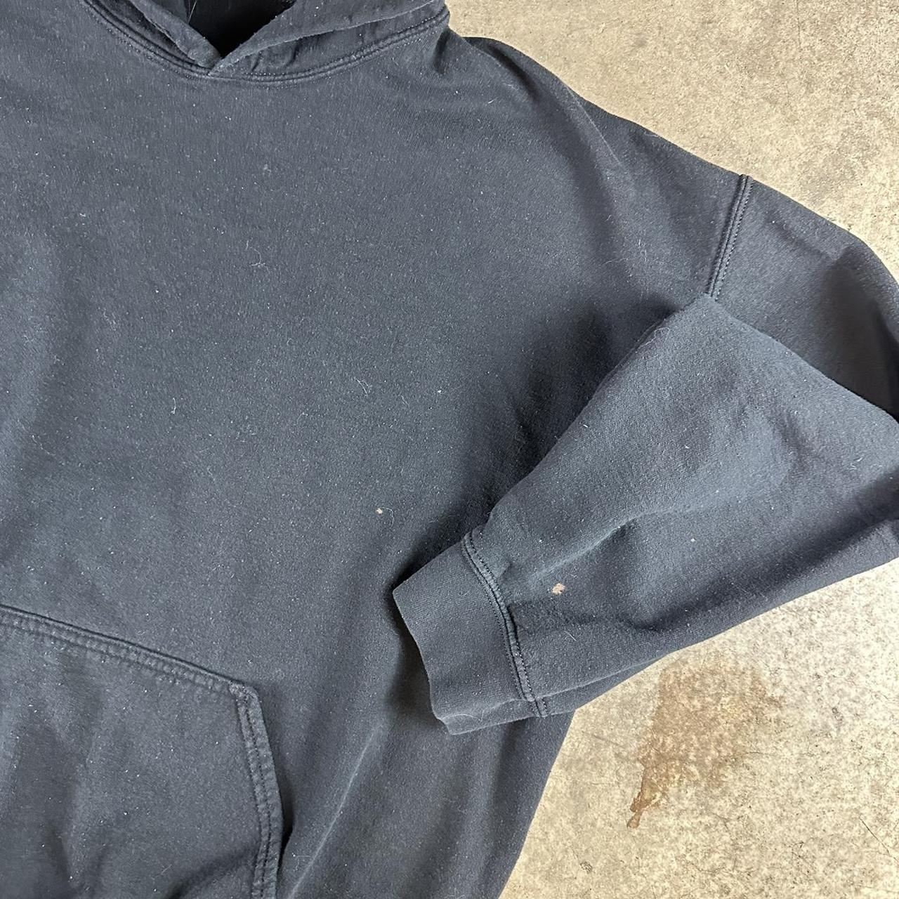 Vintage Y2K sun faded black hoodie Condition: 9/10... - Depop