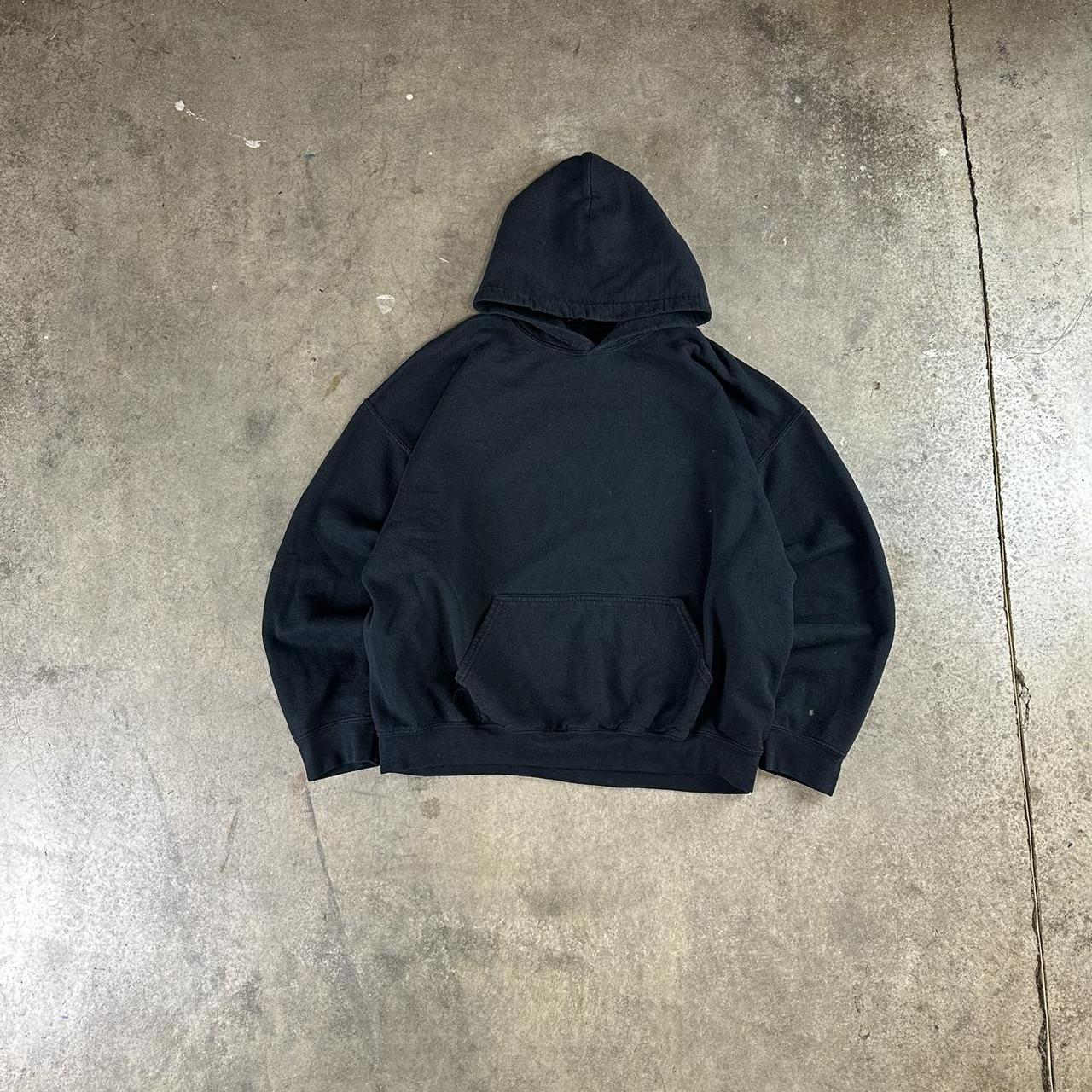 Vintage Y2K sun faded black hoodie Condition: 9/10... - Depop