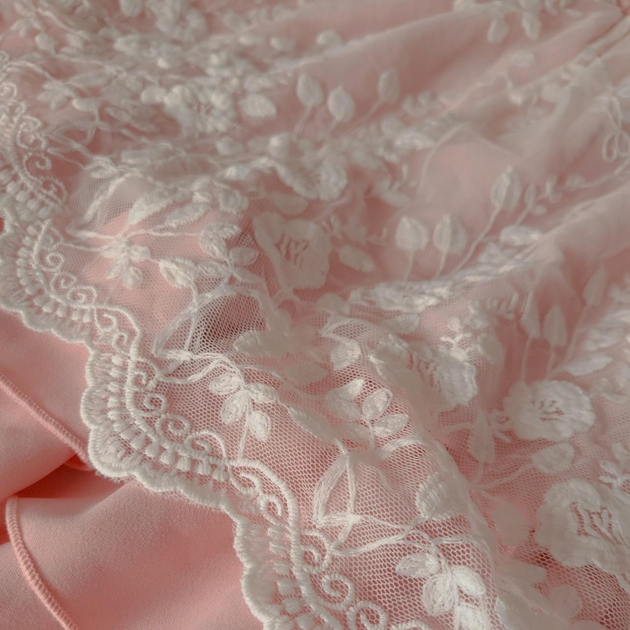 🎀🩷 Pink Ruffle Lace Hem Skirt 🩷🎀 ♡Length:... - Depop