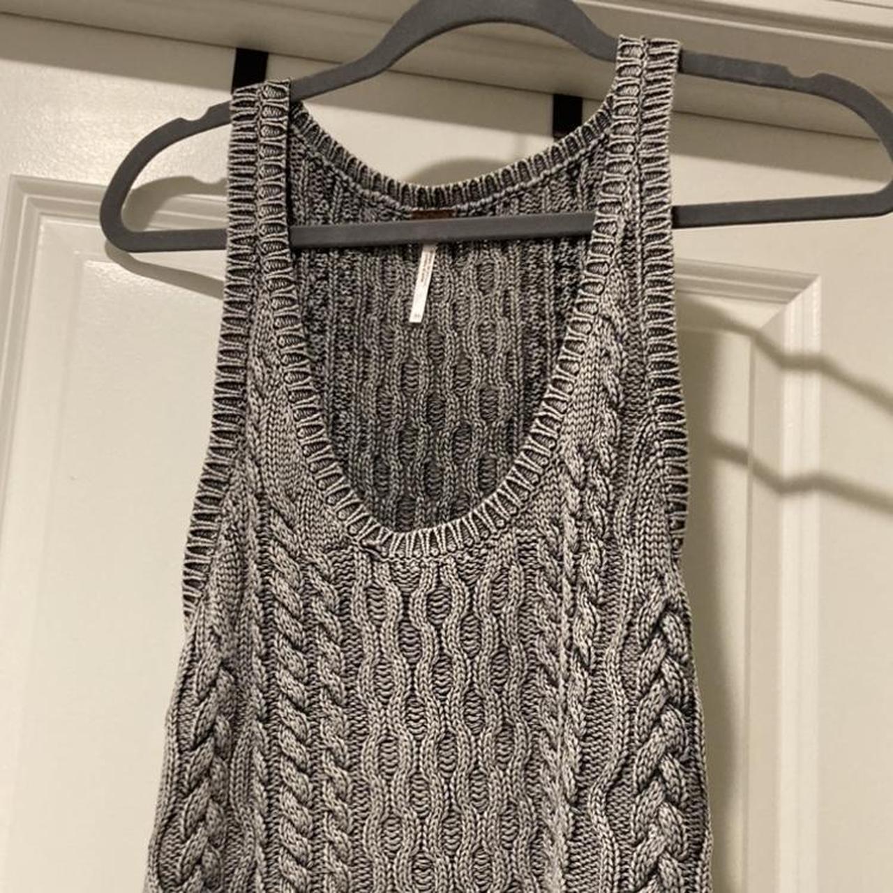 Free people tank sweater light grey and dark grey... - Depop