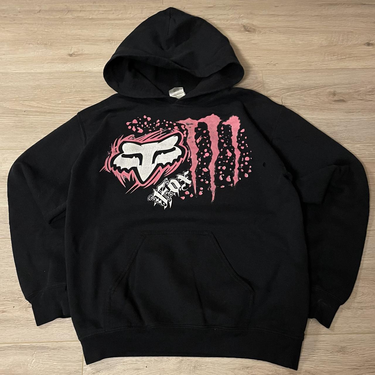 Women Y2K Pink Fox Monster Energy Hoodie size -... - Depop