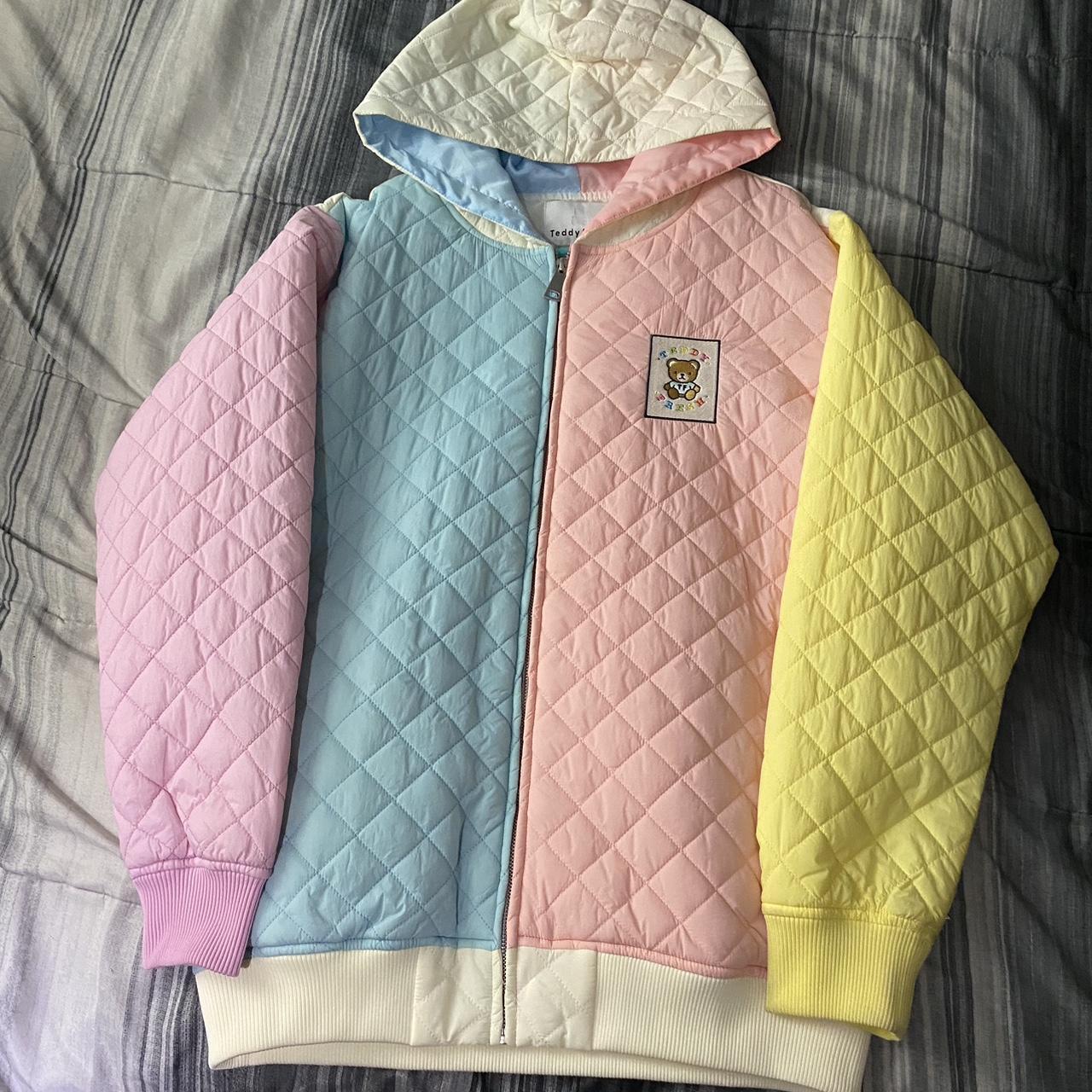 Teddy Fresh Color Block Quilted Jacket, Literally... - Depop